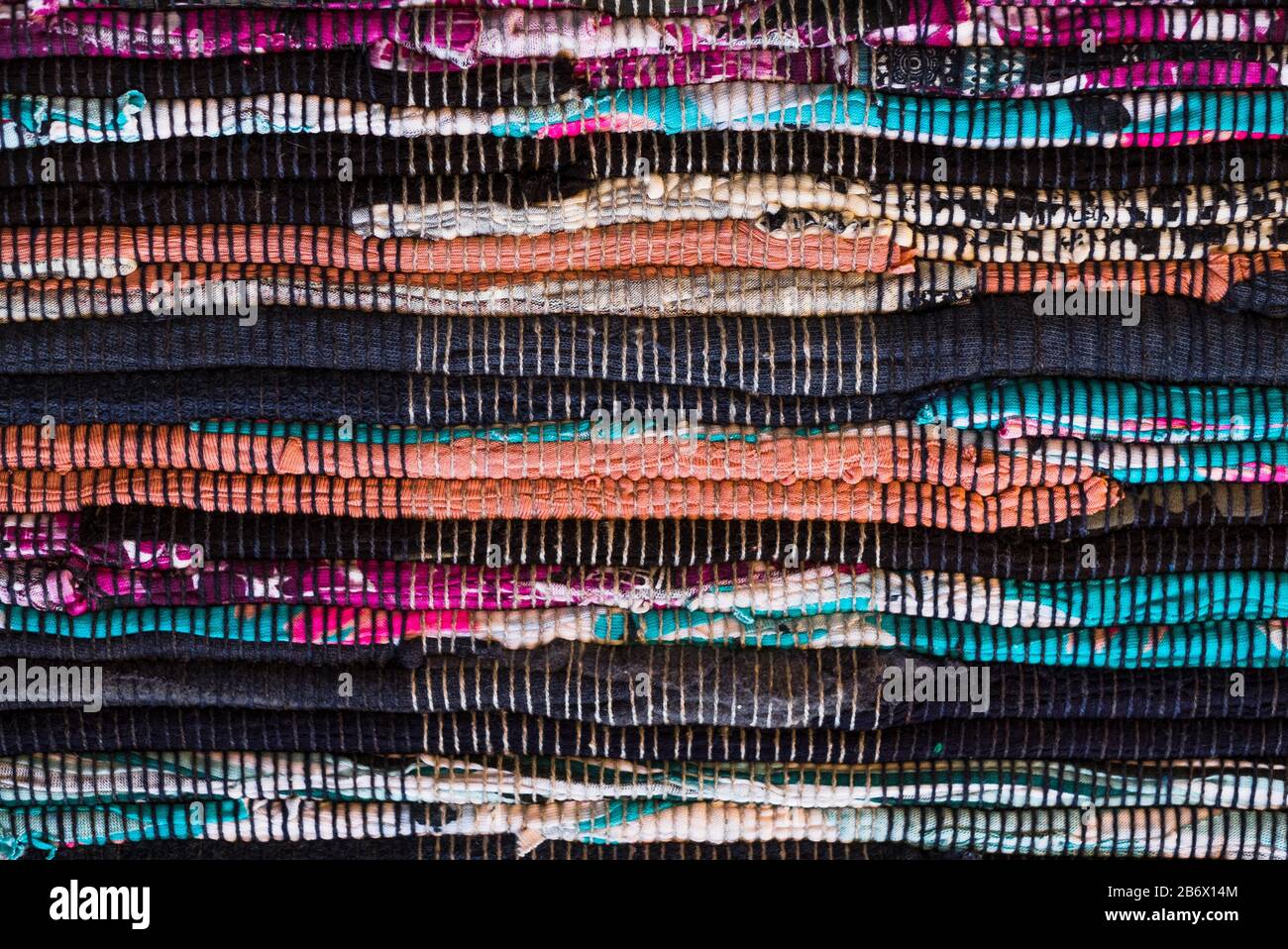 Structure of fabric. Bright colored strips on diagonal Stock Photo - Alamy