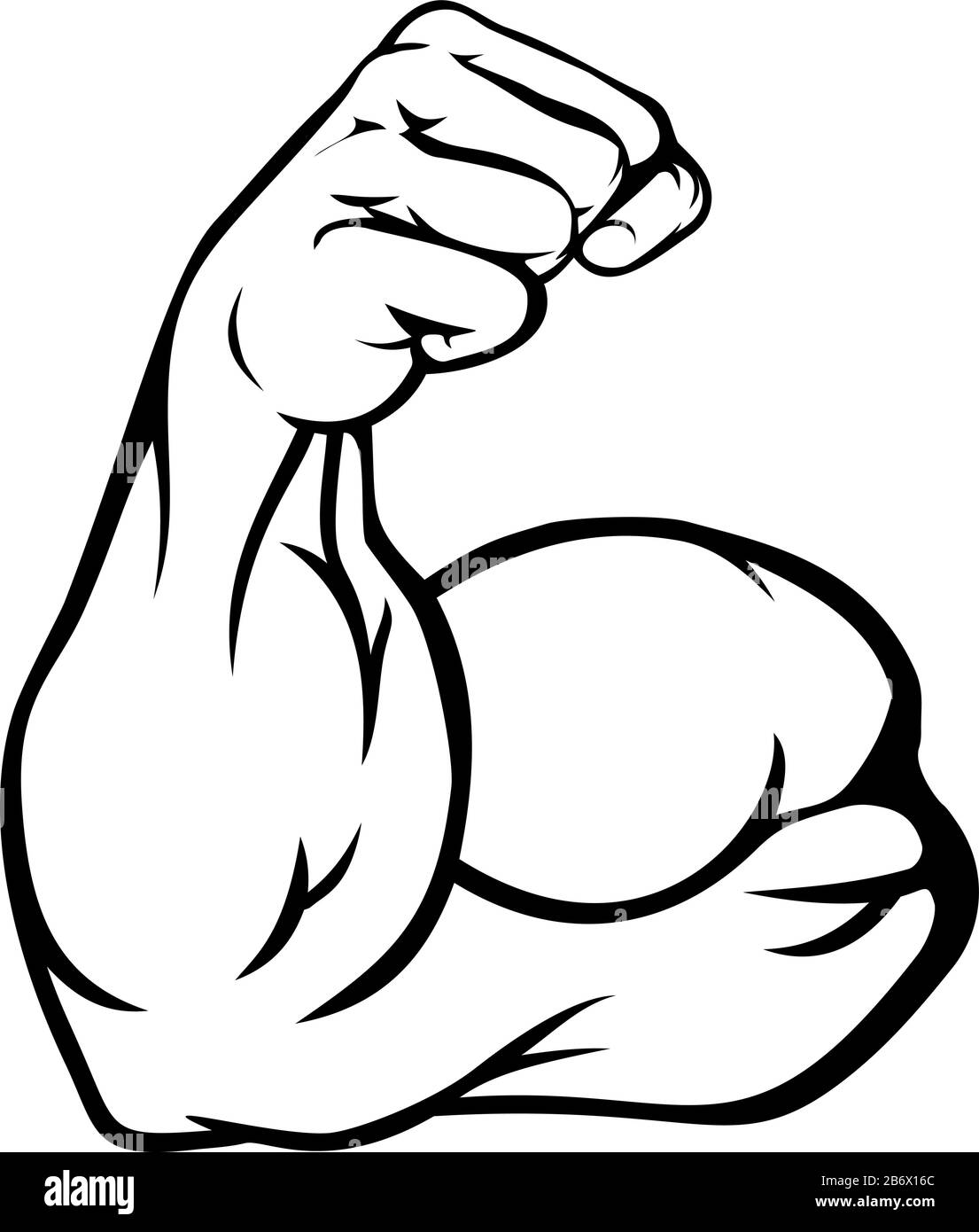 Strong Bodybuilder Biceps Flex Arm Vector Icon Download