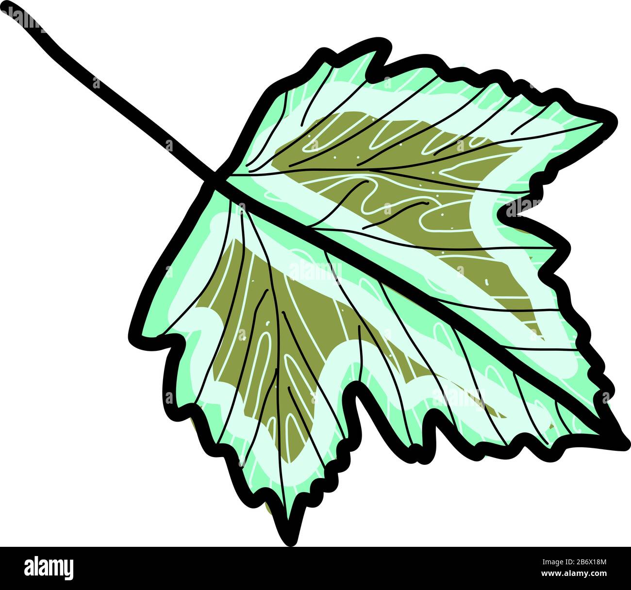 Frozen leaf, illustration, vector on white background Stock Vector ...