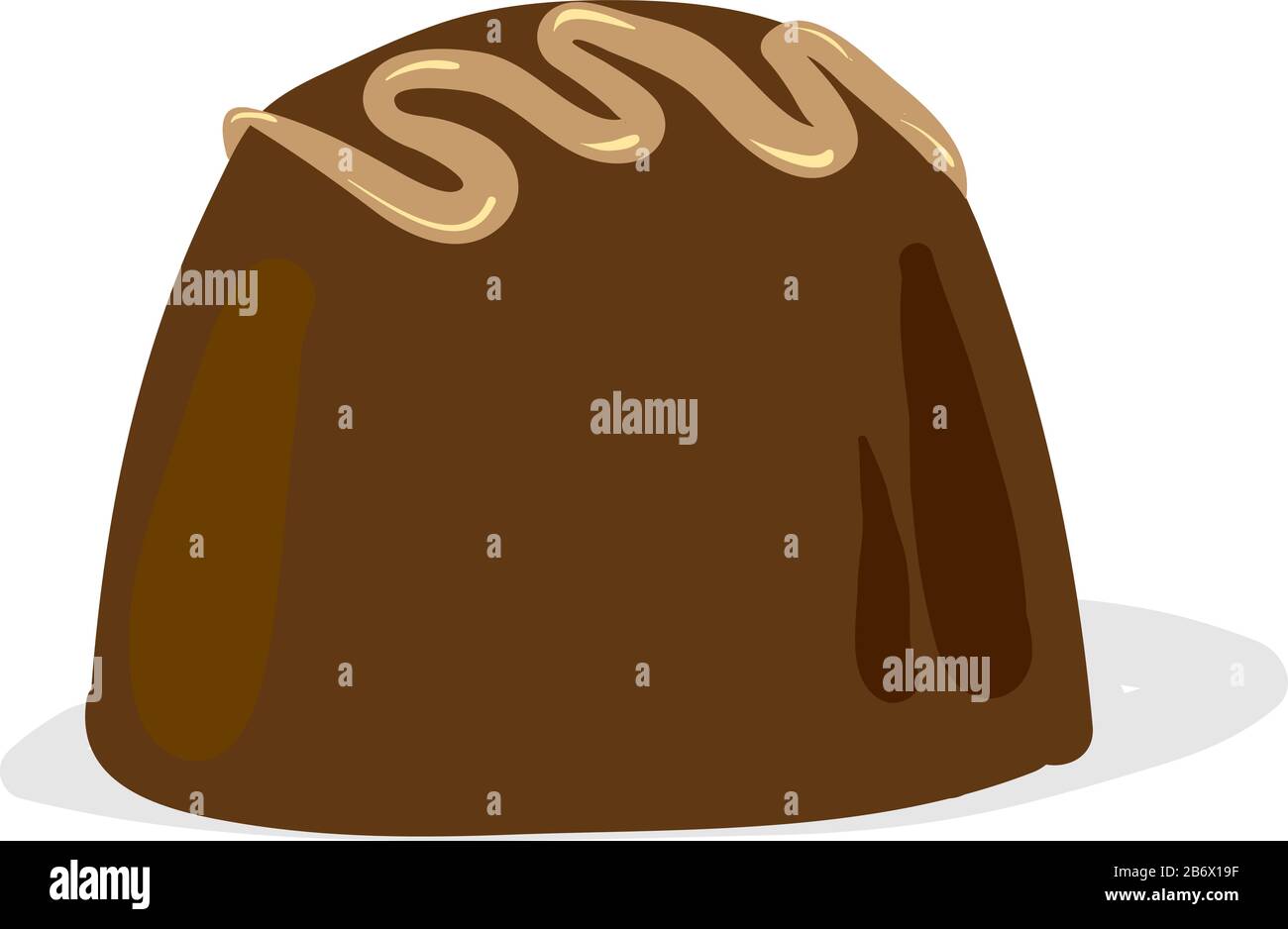 Chocolate pudding, illustration, vector on white background Stock ...