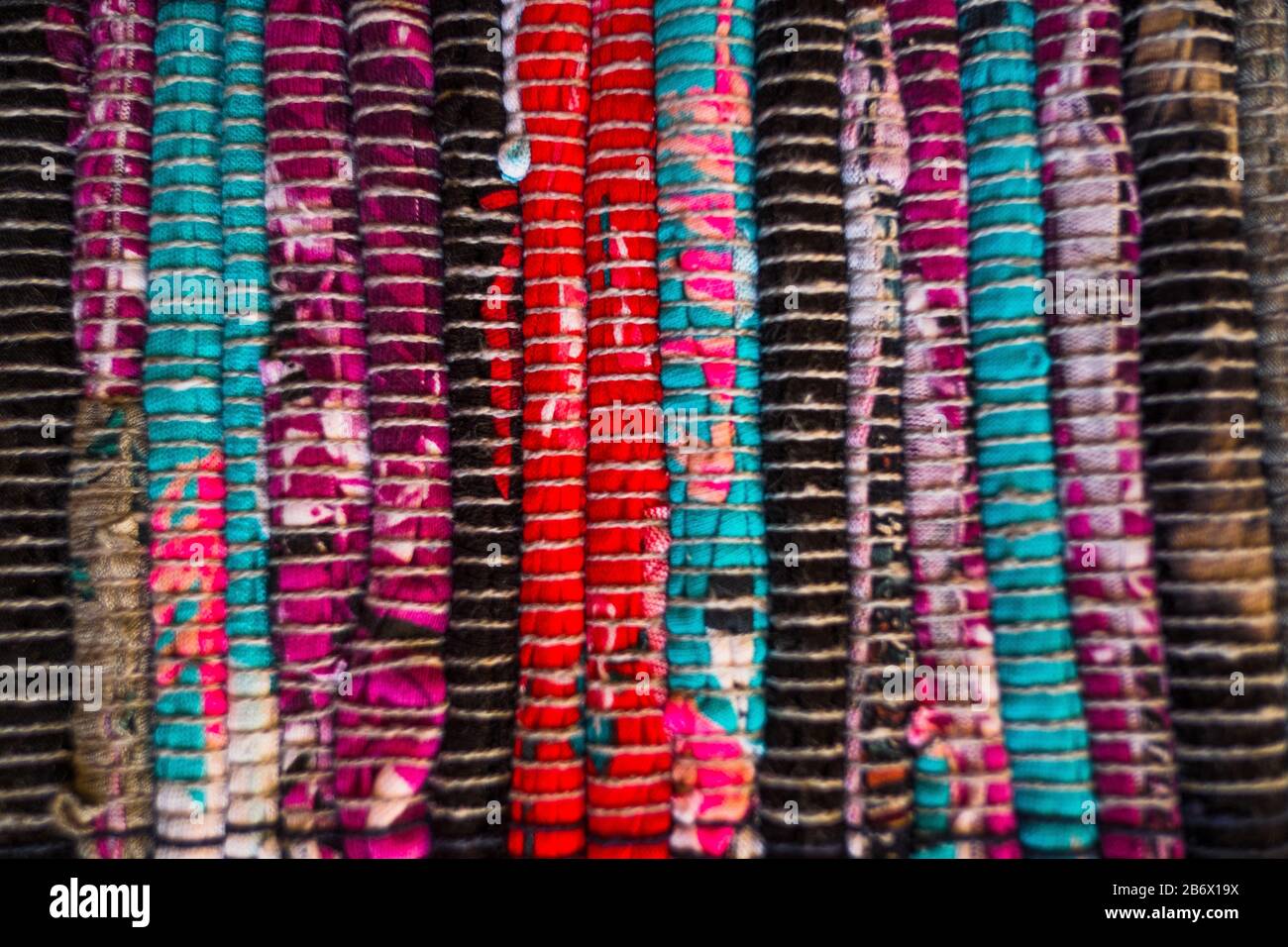 Structure of fabric. Bright colored strips on diagonal Stock Photo - Alamy
