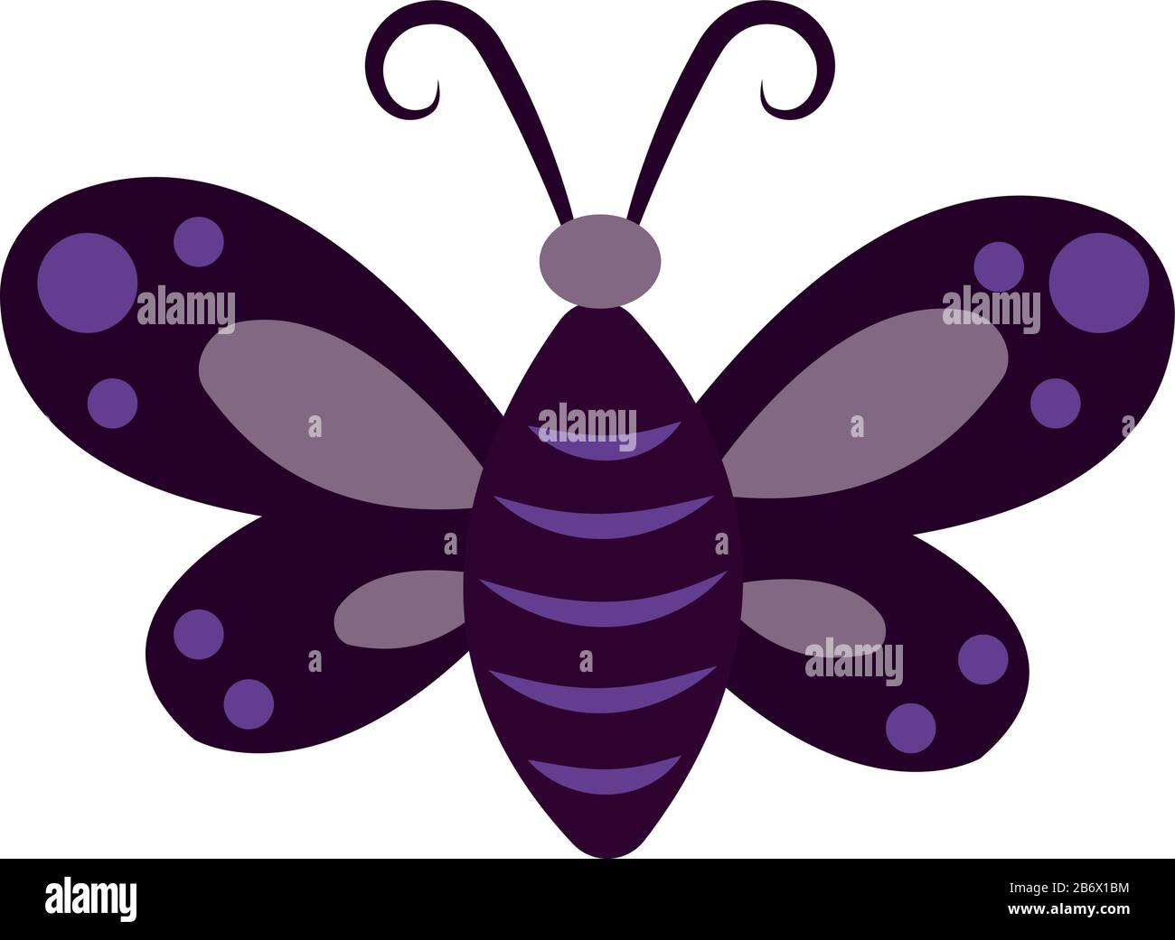 Fat butterfly, illustration, vector on white background Stock Vector ...