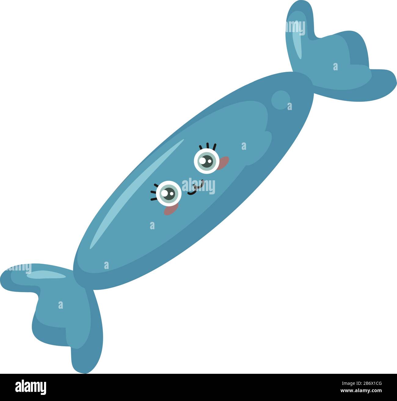 Blue wrapped candy, illustration, vector on white background Stock ...