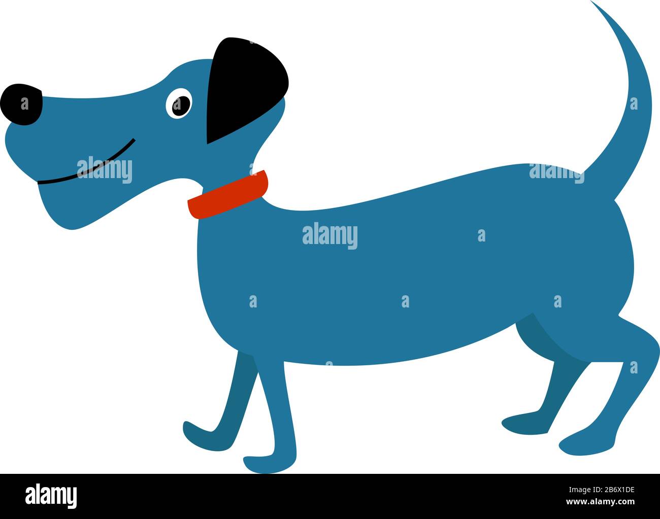 Blue dog, illustration, vector on white background Stock Vector Image ...