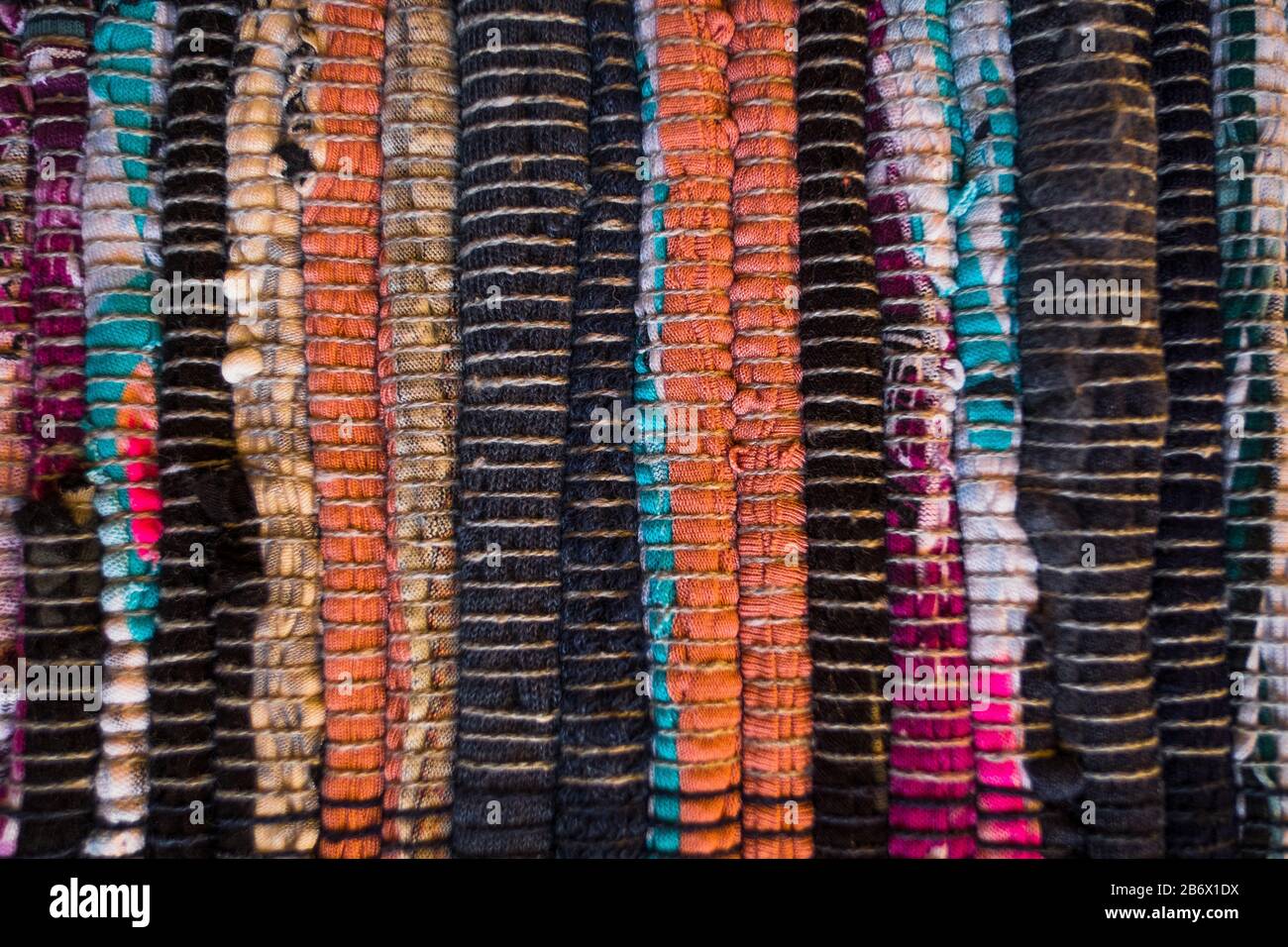 Structure of fabric. Bright colored strips on diagonal Stock Photo - Alamy