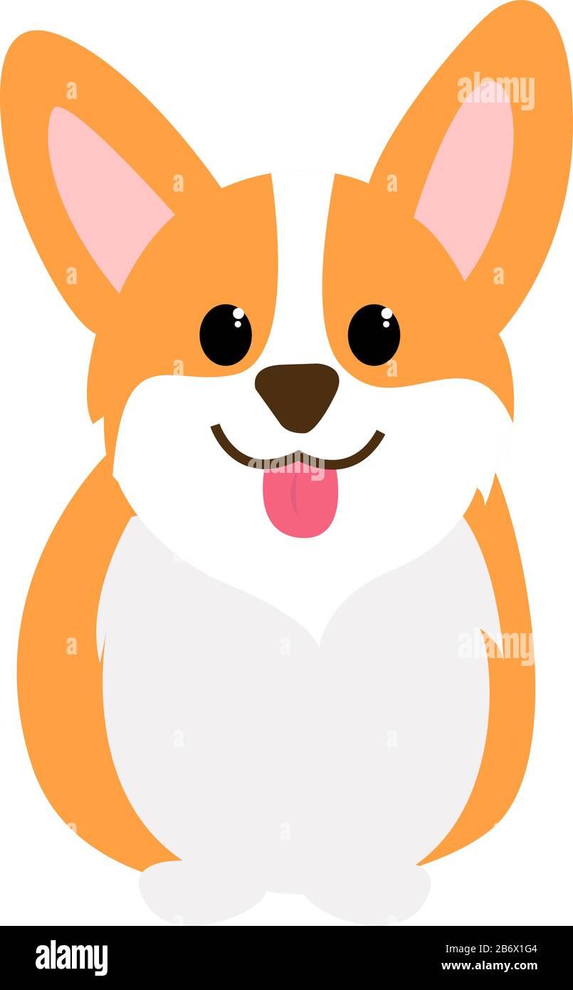 Corgi dog, illustration, vector on white background Stock Vector Image ...