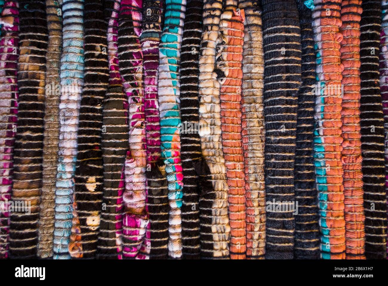 Structure of fabric. Bright colored strips on diagonal Stock Photo - Alamy