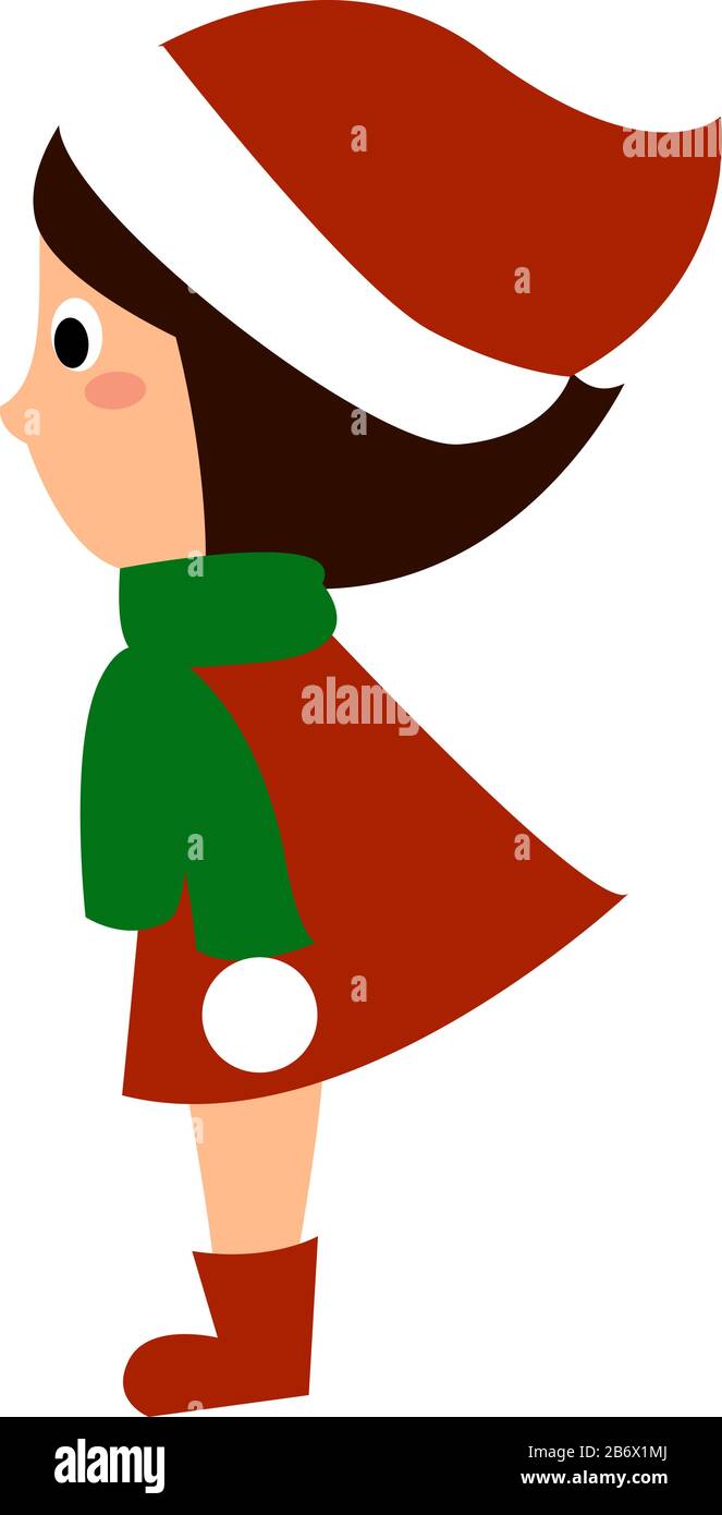 Merry christmas girl happy Stock Vector Images - Alamy