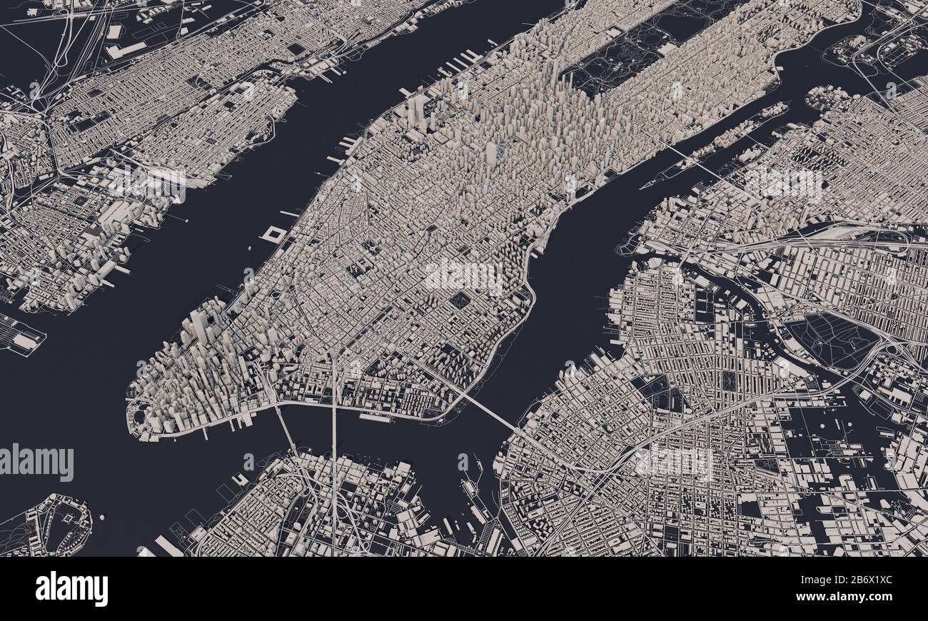 New york map satellite view hi-res stock photography and images - Alamy