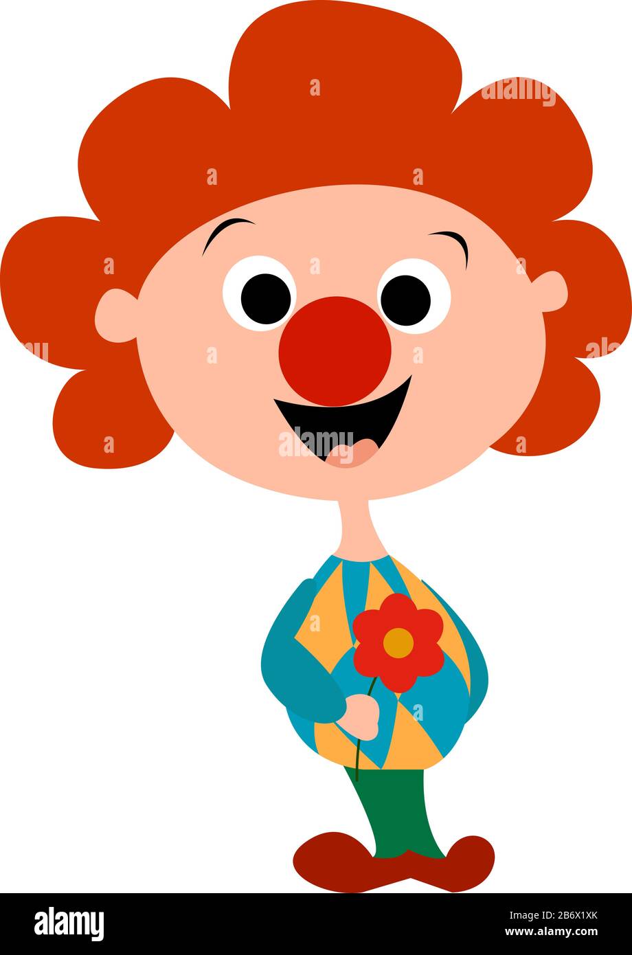 Little clown, illustration, vector on white background Stock Vector ...