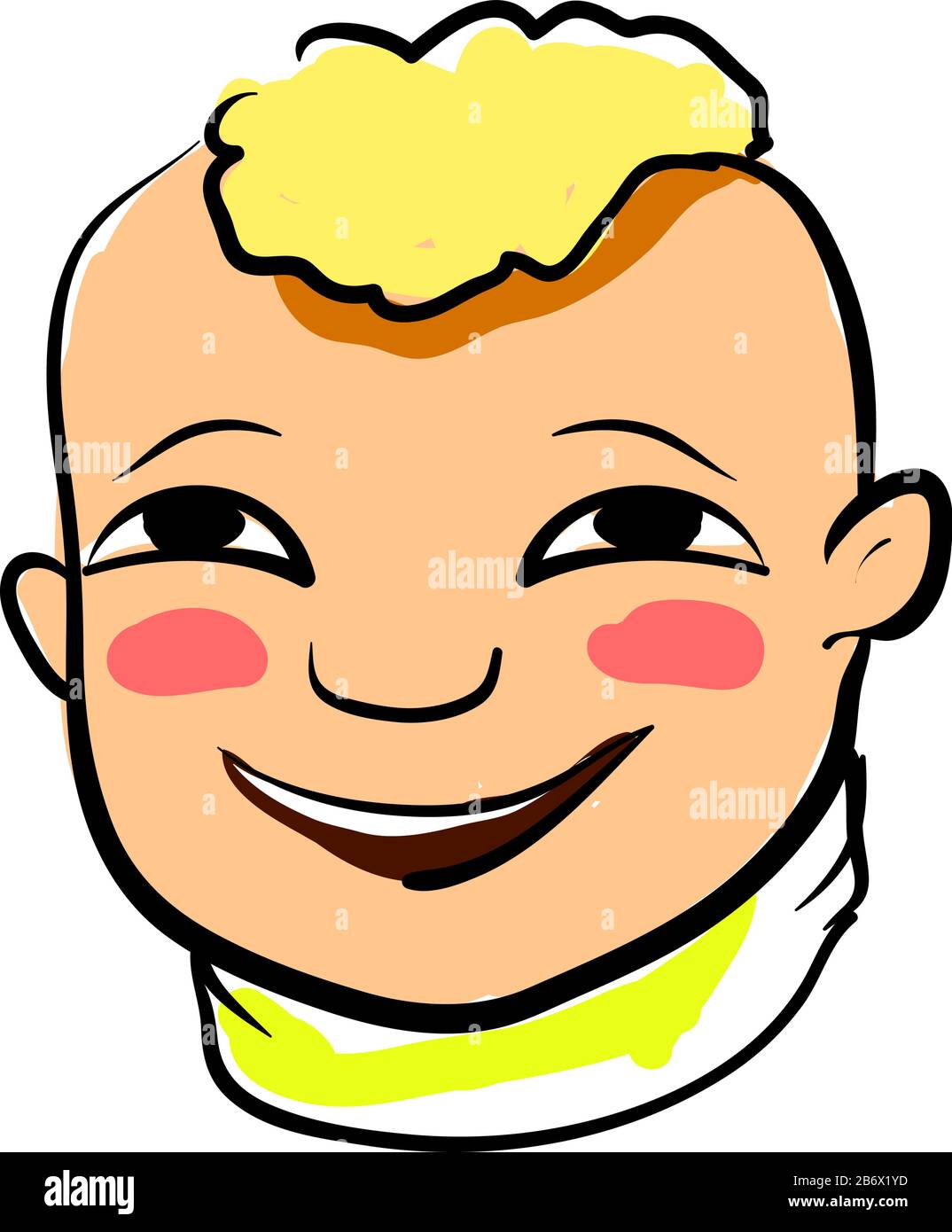 Cute big smile, illustration, vector on white background Stock Vector ...