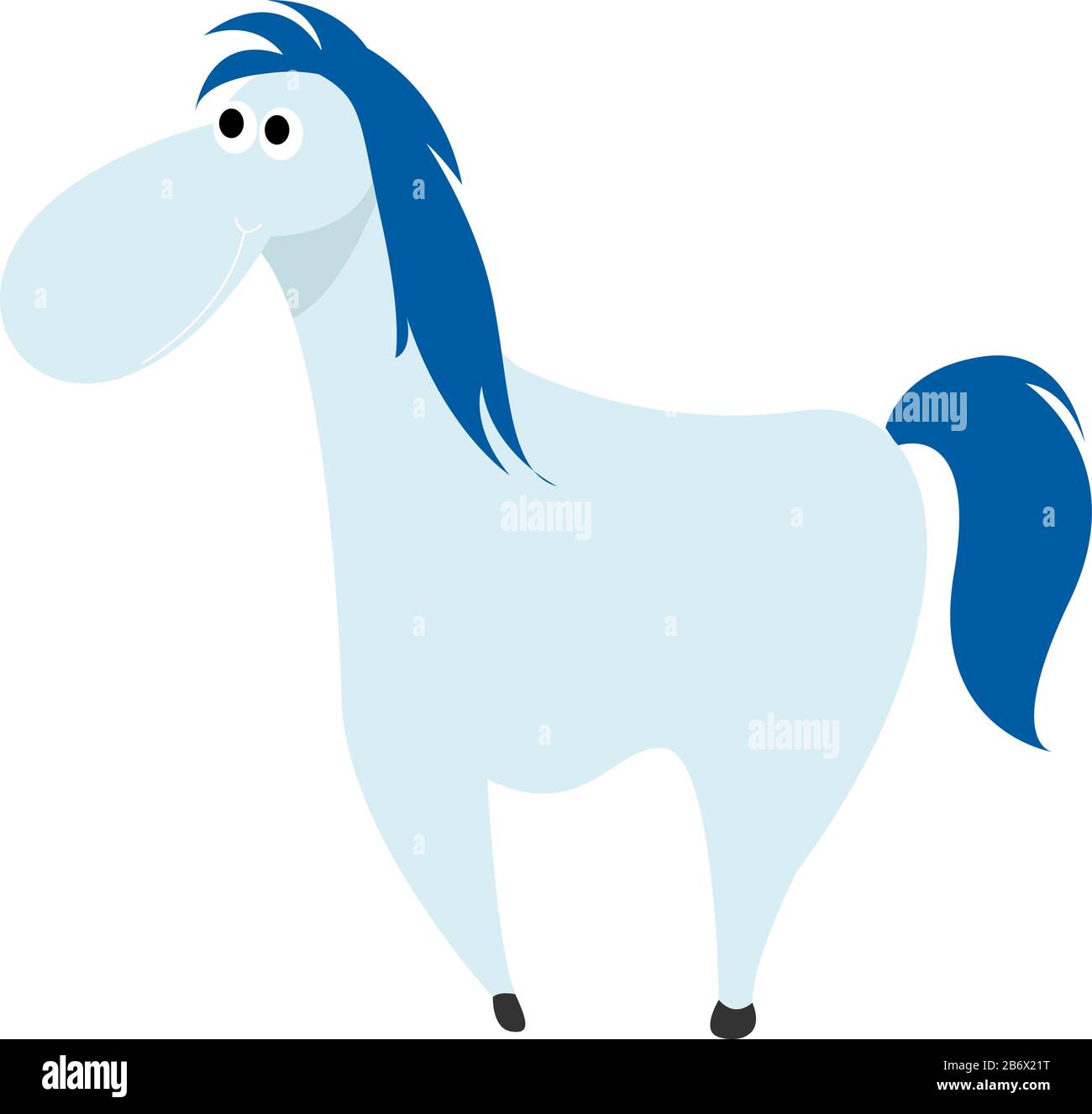 Blue horse, illustration, vector on white background Stock Vector Image ...