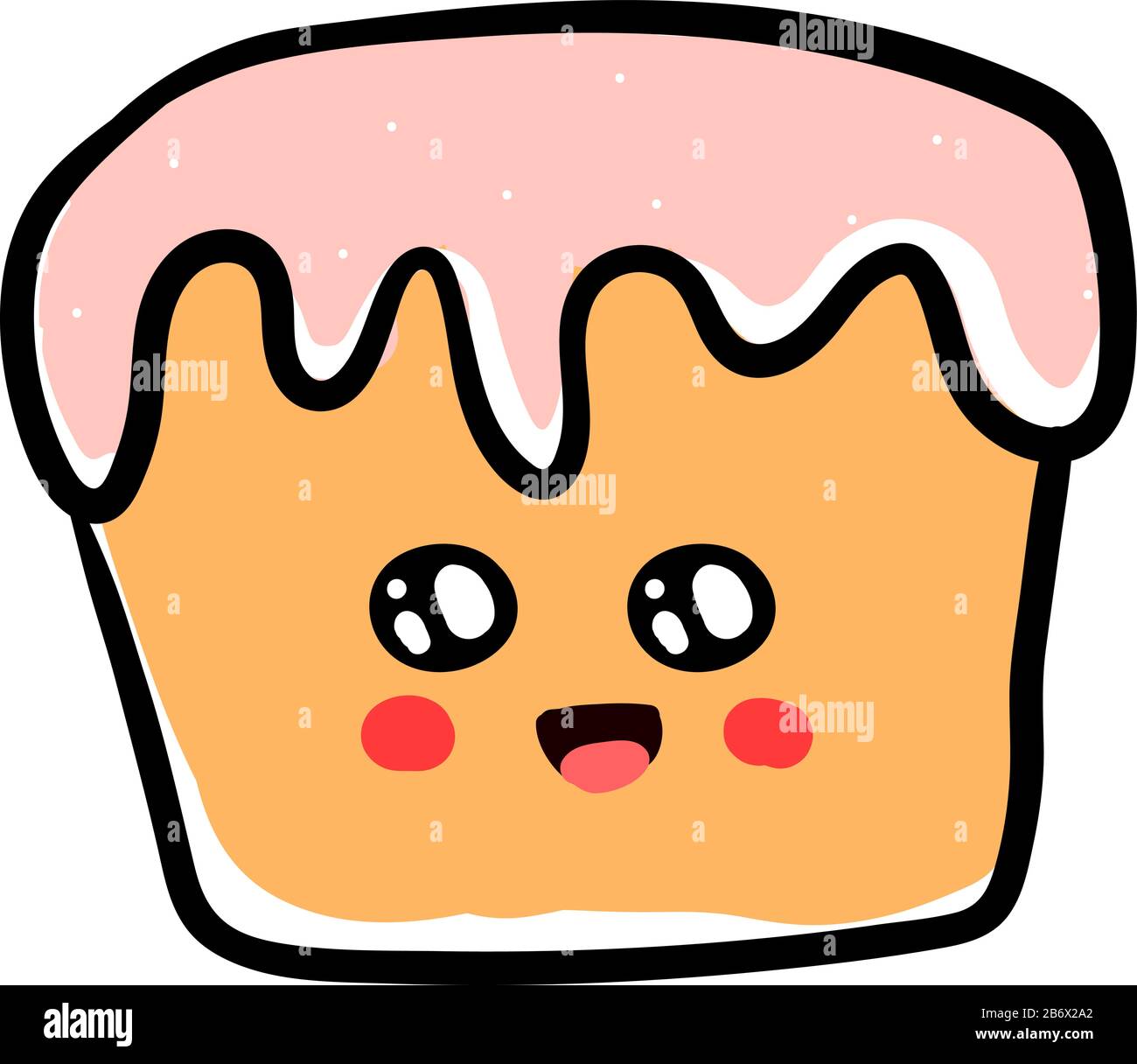 Cute little cake, illustration, vector on white background Stock Vector ...