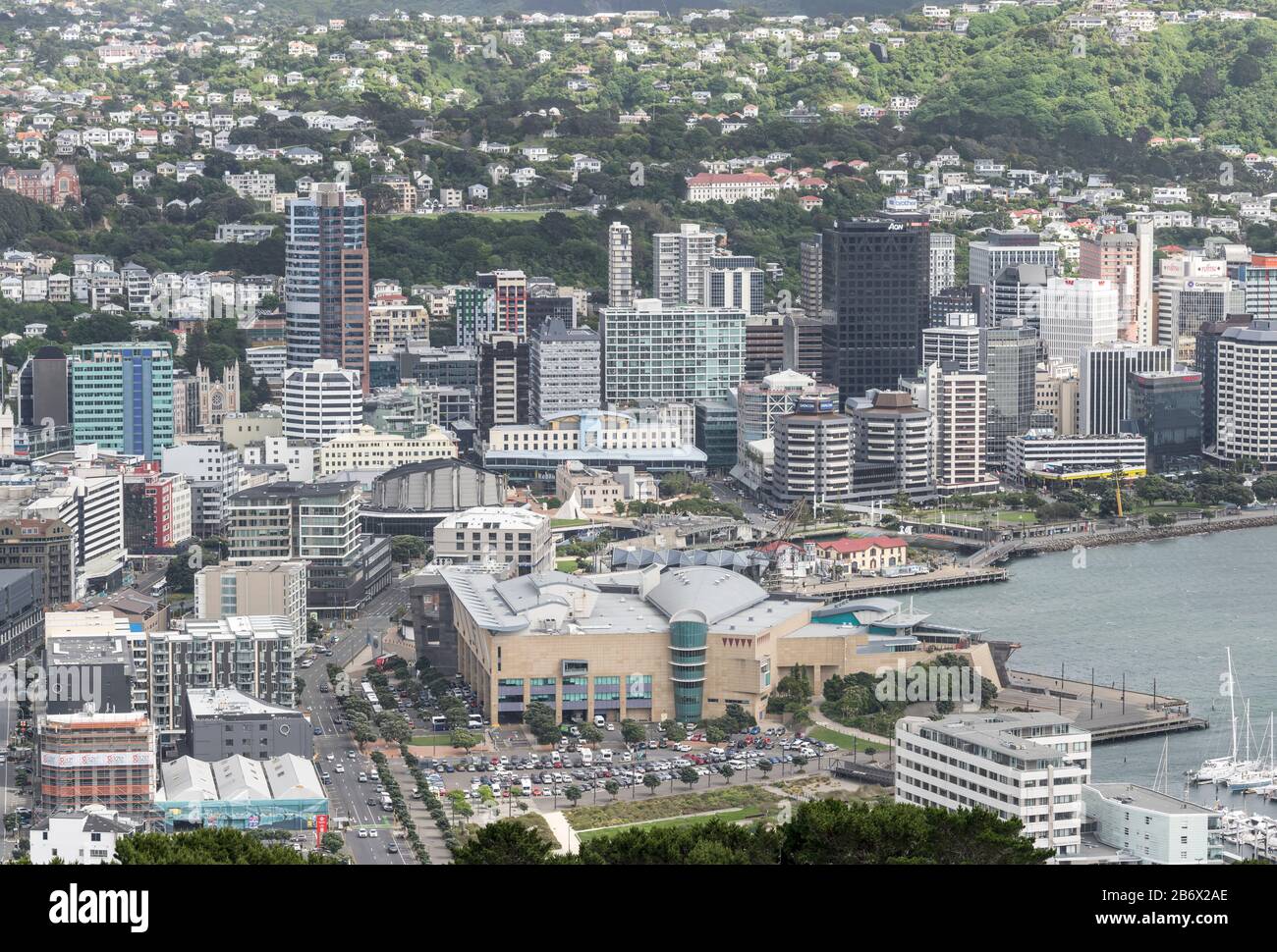 WELLINGTON, NEW ZEALAND - November 13 2019: aerial cityscape with view ...