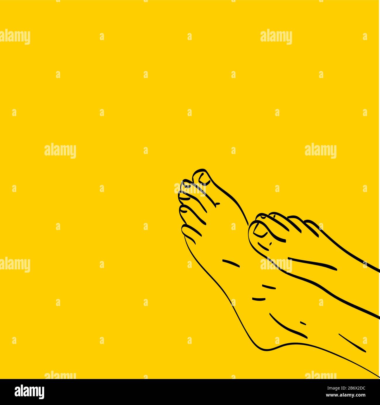 Cute woman feet, illustration, vector on white background Stock Vector ...