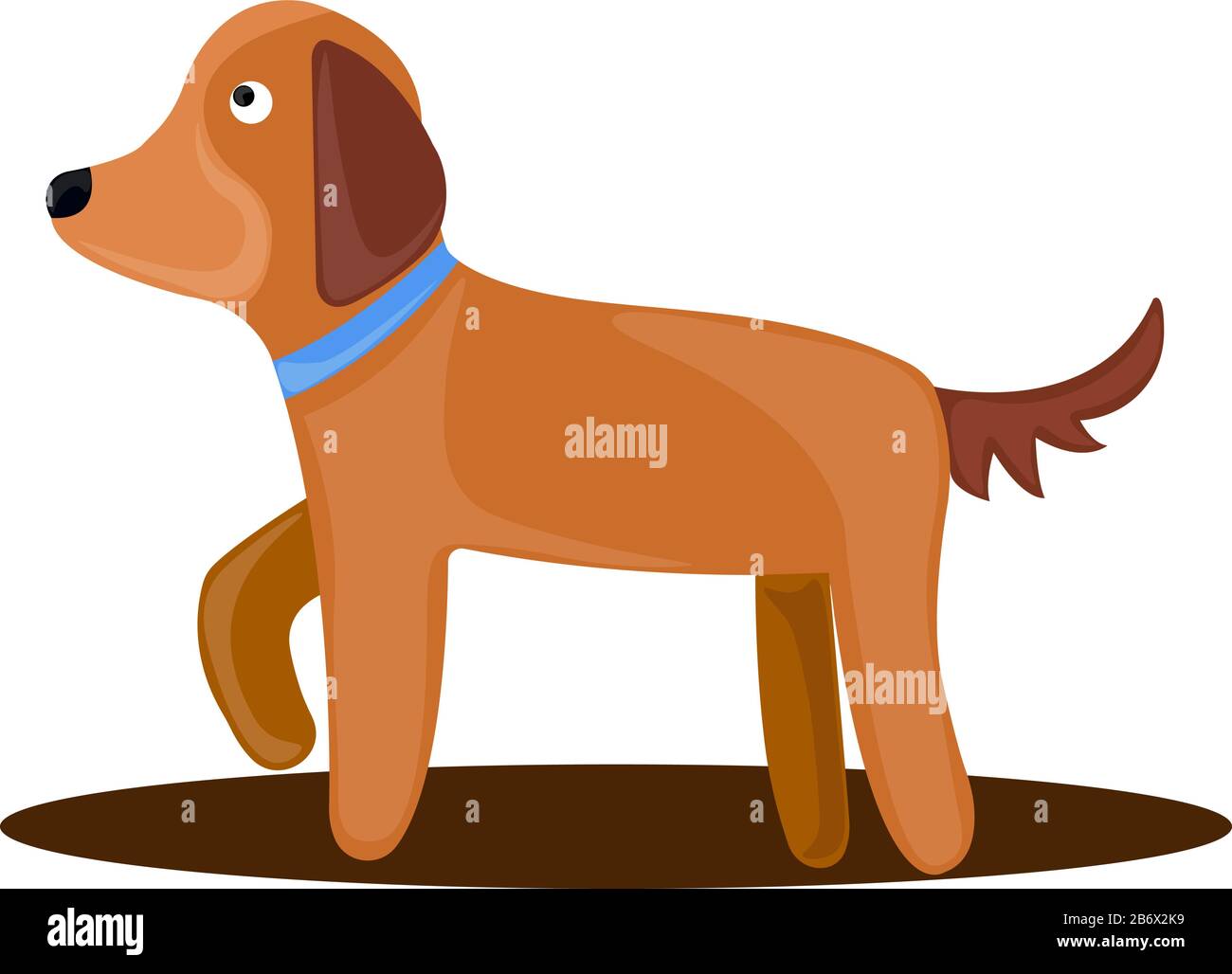 Brown dog, illustration, vector on white background Stock Vector Image ...