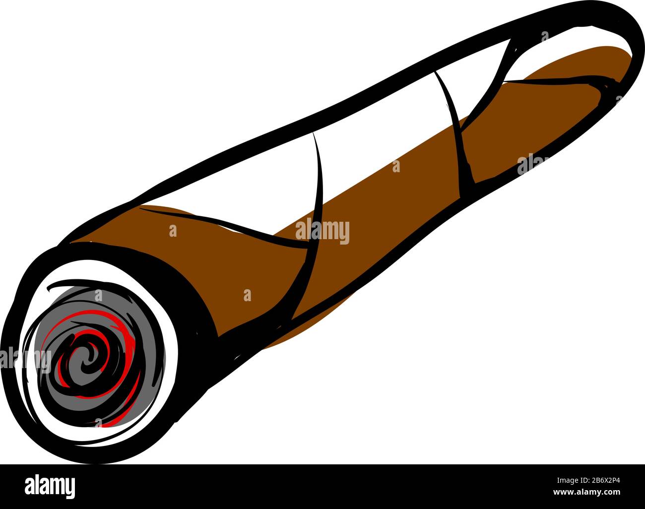 Cigar drawing, illustration, vector on white background Stock Vector ...
