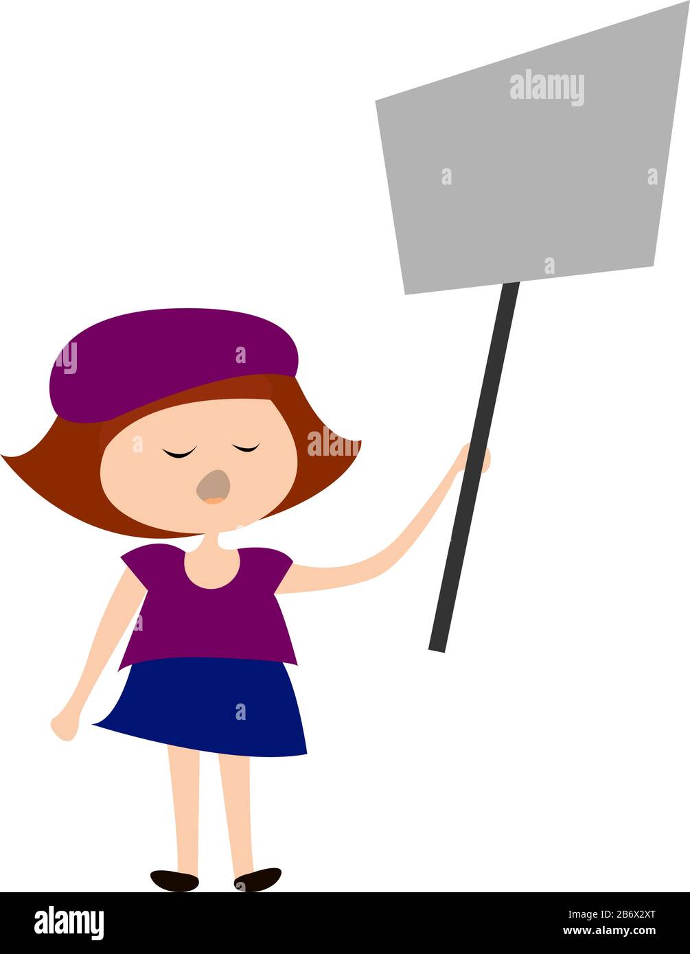 Demonstrator with board, illustration, vector on white background Stock ...