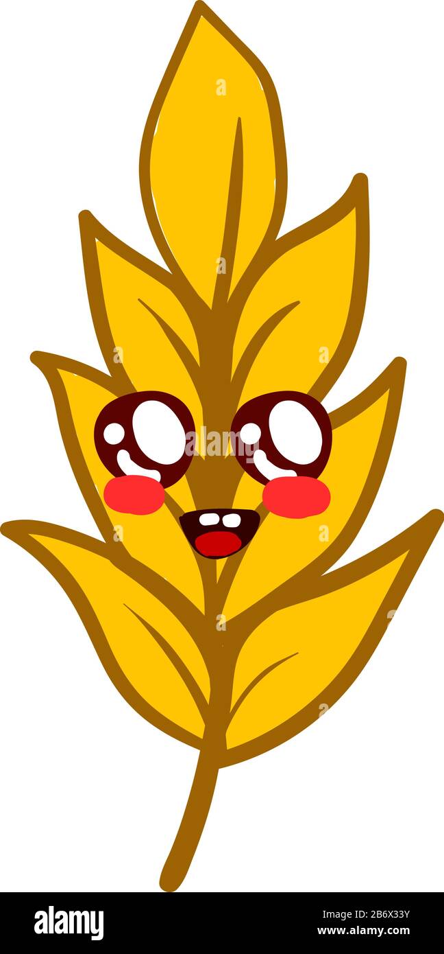 Cute wheat, illustration, vector on white background Stock Vector Image ...