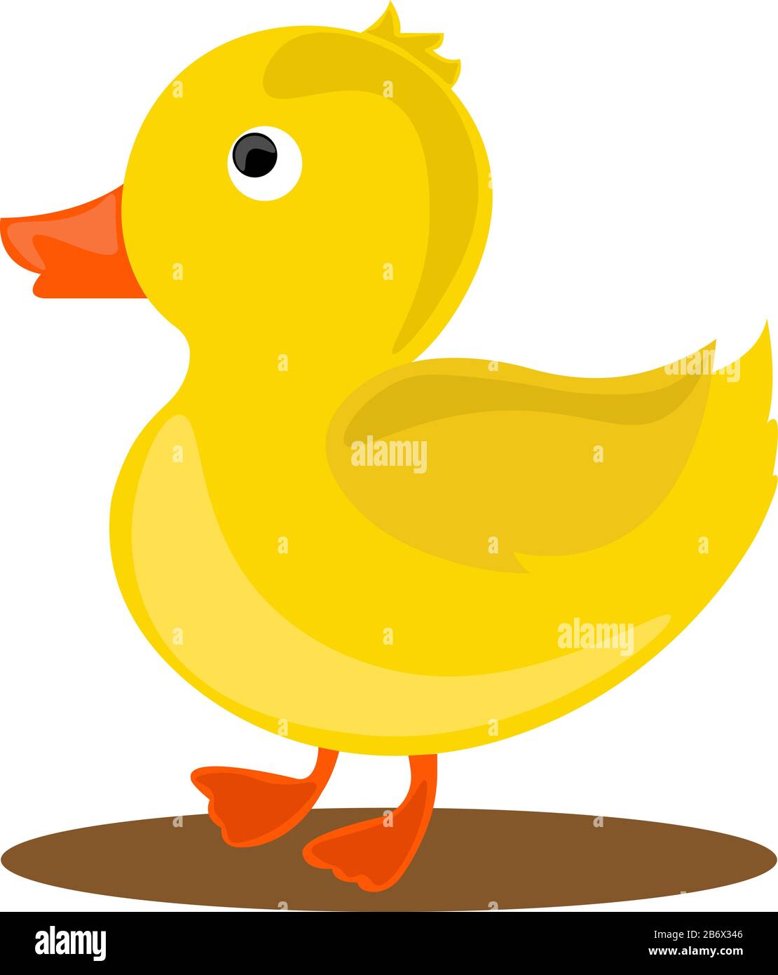 Yellow little duck, illustration, vector on white background Stock ...