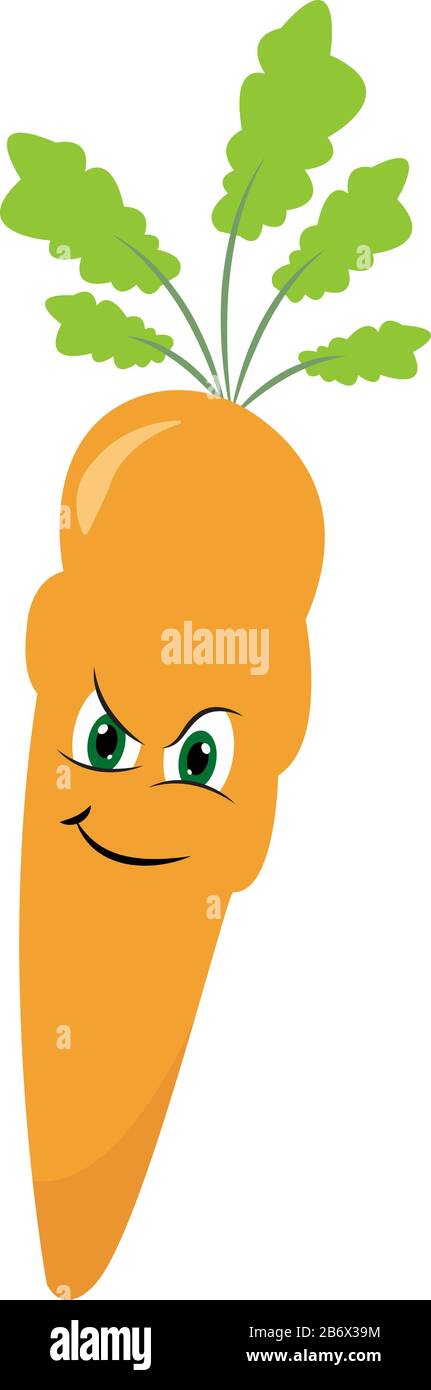 Cool carrot, illustration, vector on white background Stock Vector ...