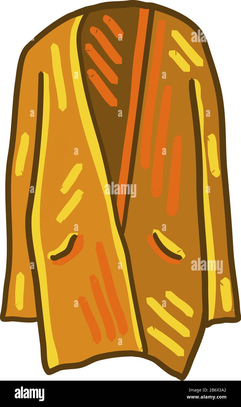 Orange coat, illustration, vector on white background Stock Vector ...