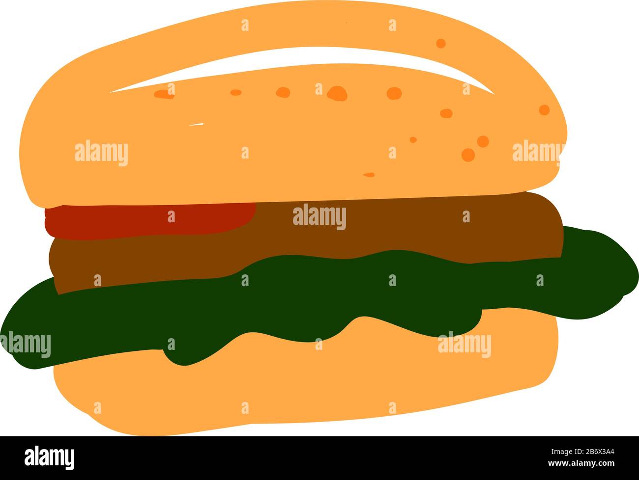 Flat burger, illustration, vector on white background Stock Vector ...