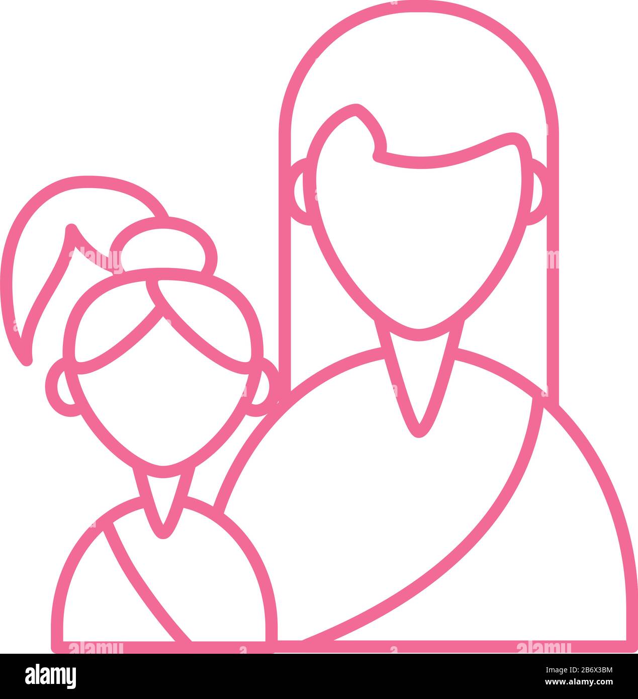 woman with daughter, line style icon vector illustration design Stock ...