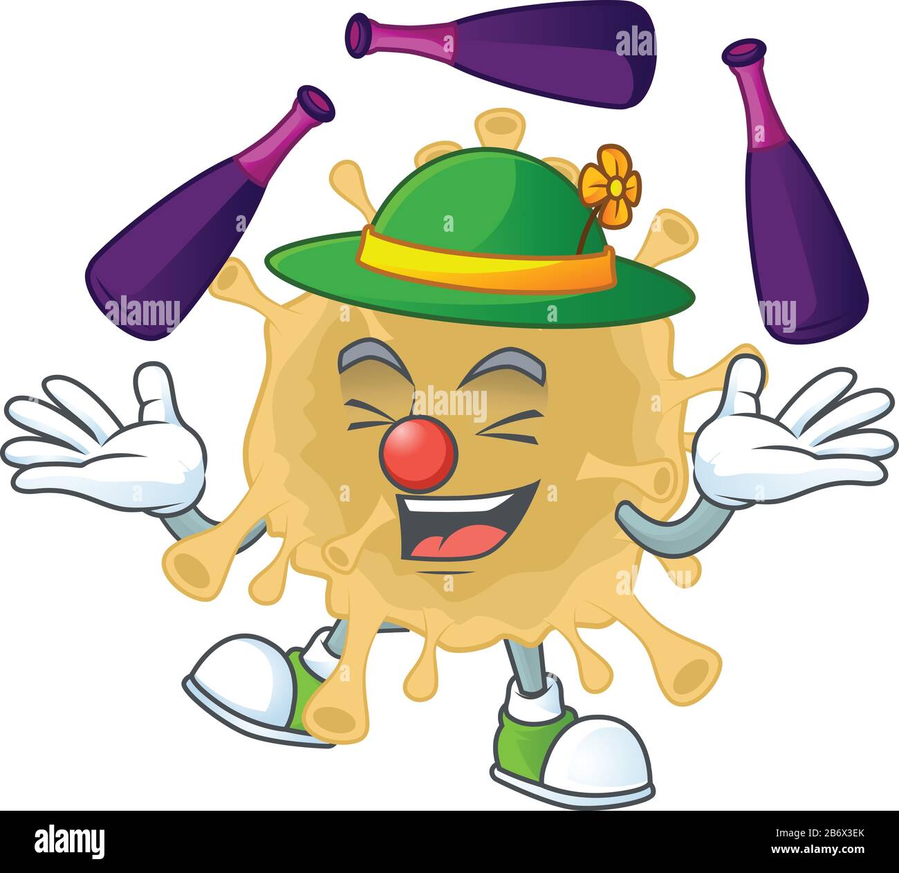 Coronavirus particle cartoon character concept love playing Juggling ...
