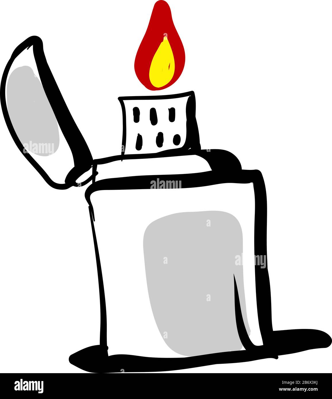 Zippo drawing, illustration, vector on white background Stock Vector ...