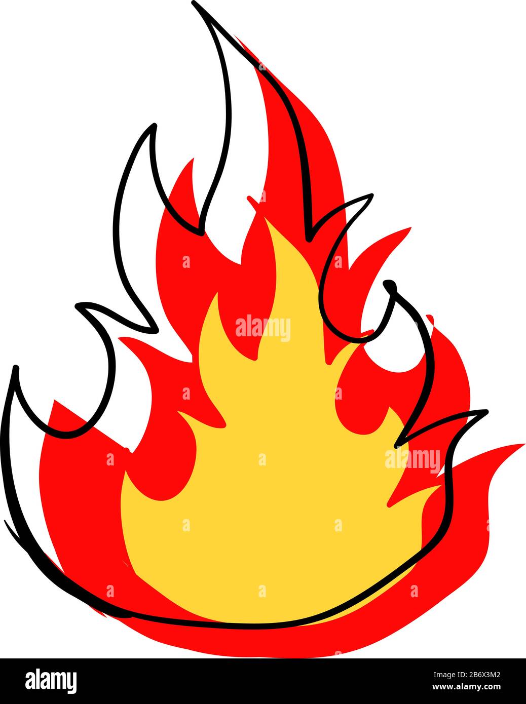 Fire drawing, illustration, vector on white background Stock Vector ...