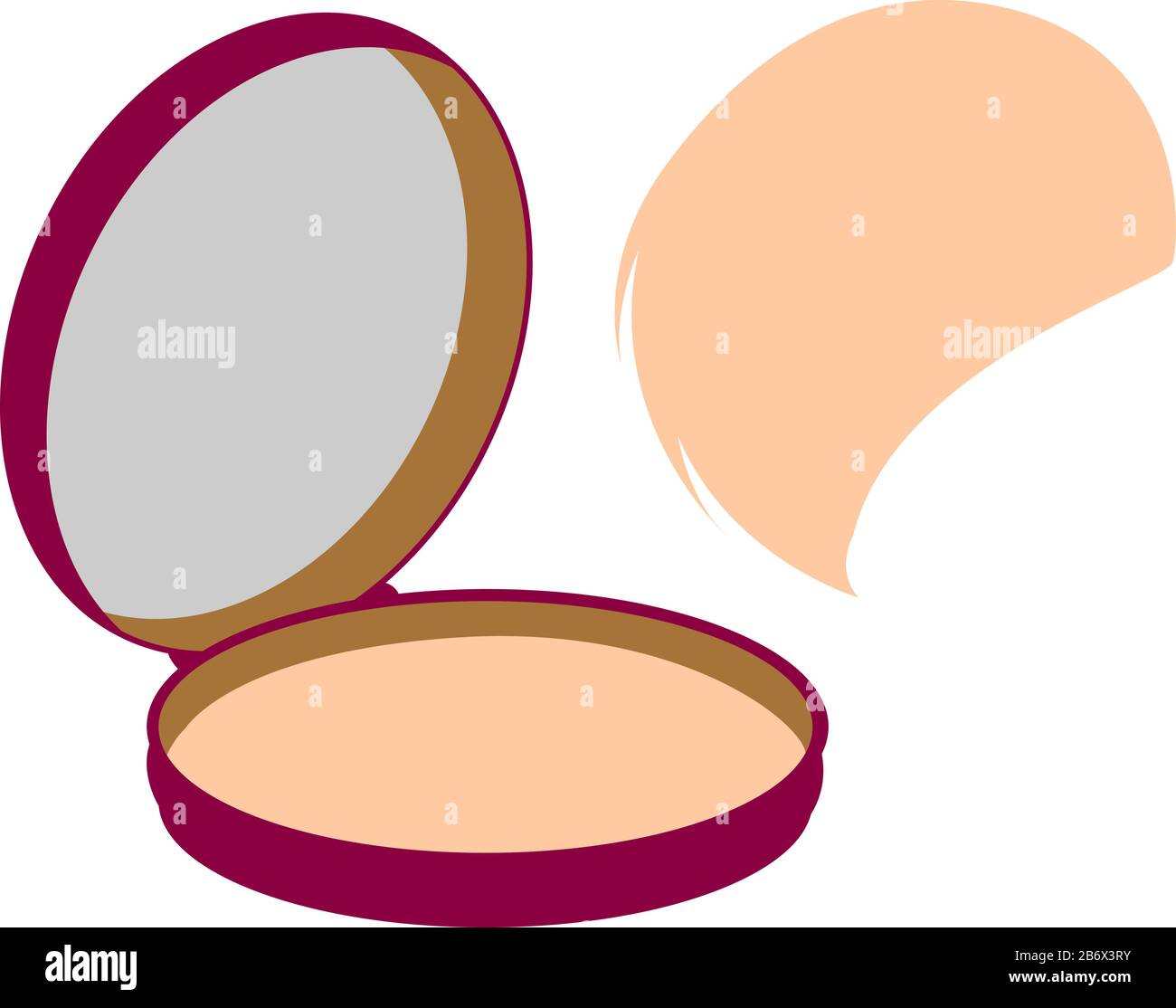Face powder, illustration, vector on white background Stock Vector ...