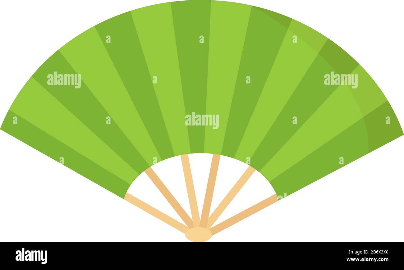 Green fan, illustration, vector on white background Stock Vector Image ...