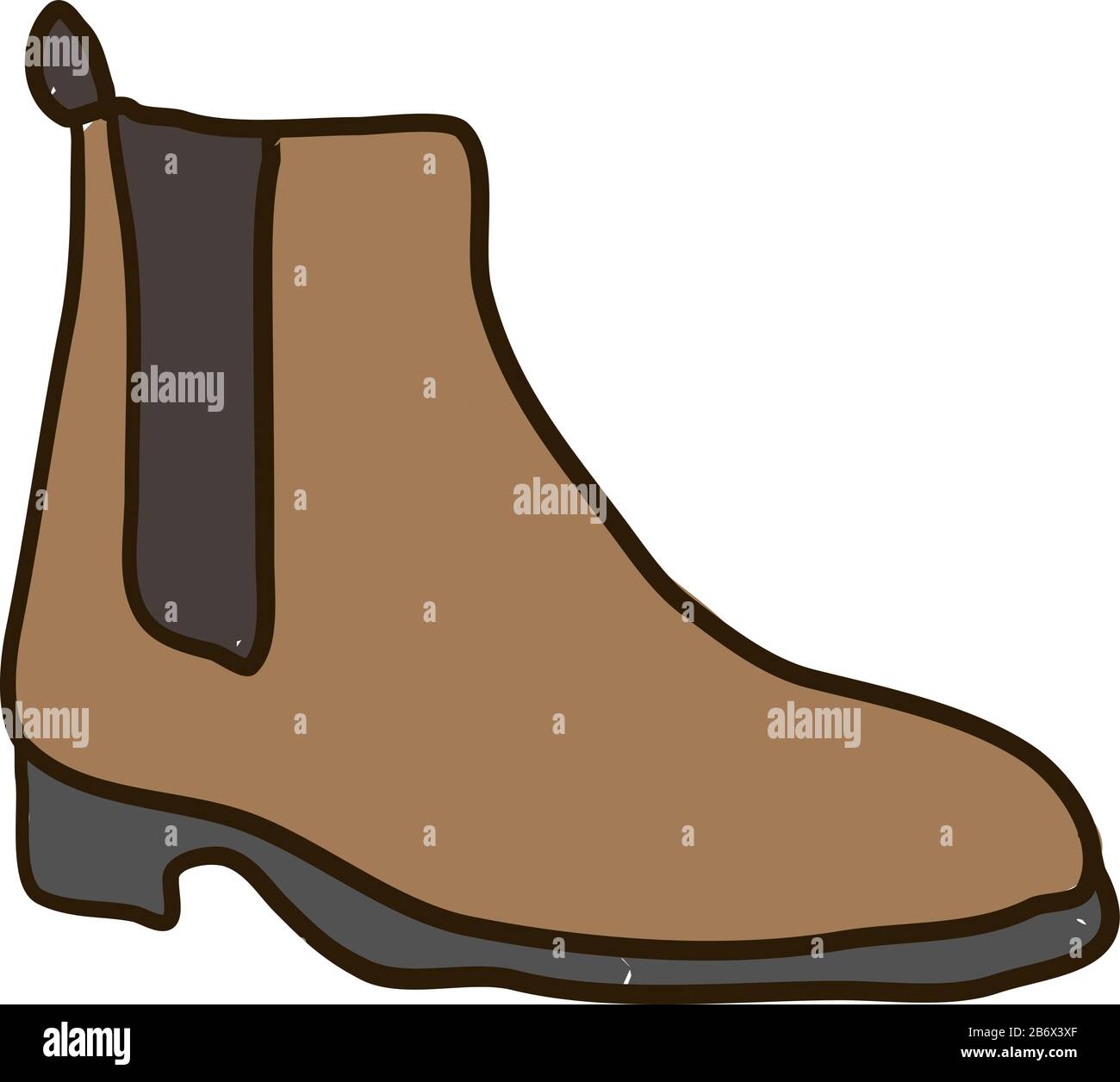 Brown boots, illustration, vector on white background Stock Vector ...
