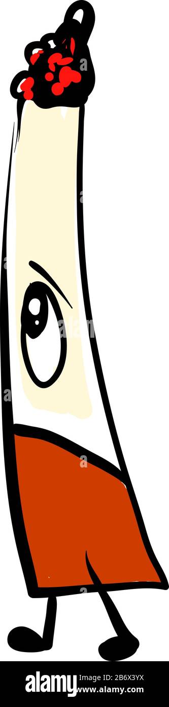 Sad cigarette, illustration, vector on white background Stock Vector ...