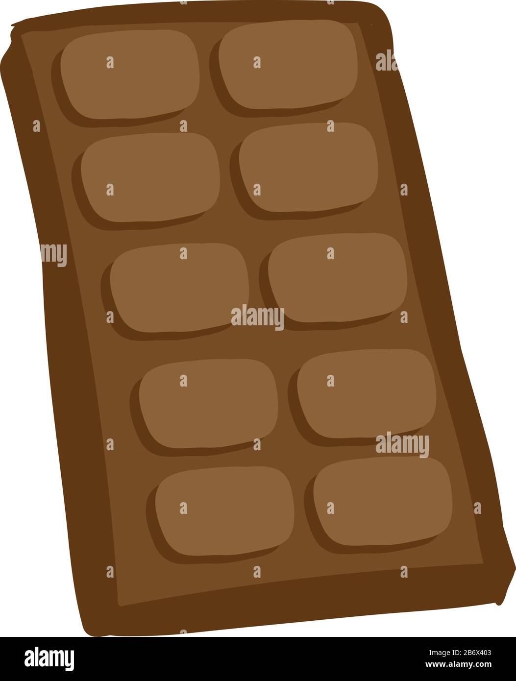 Chocolate bar, illustration, vector on white background Stock Vector ...