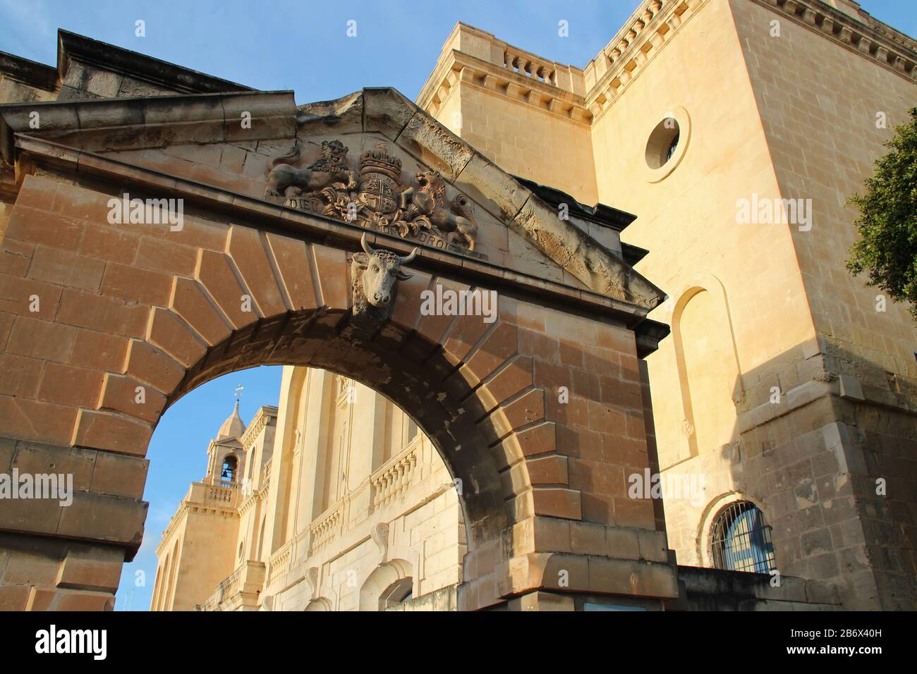 stone gate in vittoriosa (malta Stock Photo - Alamy
