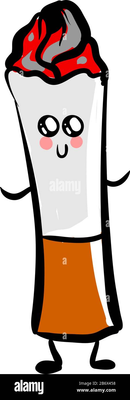 Cute cigarette, illustration, vector on white background Stock Vector ...