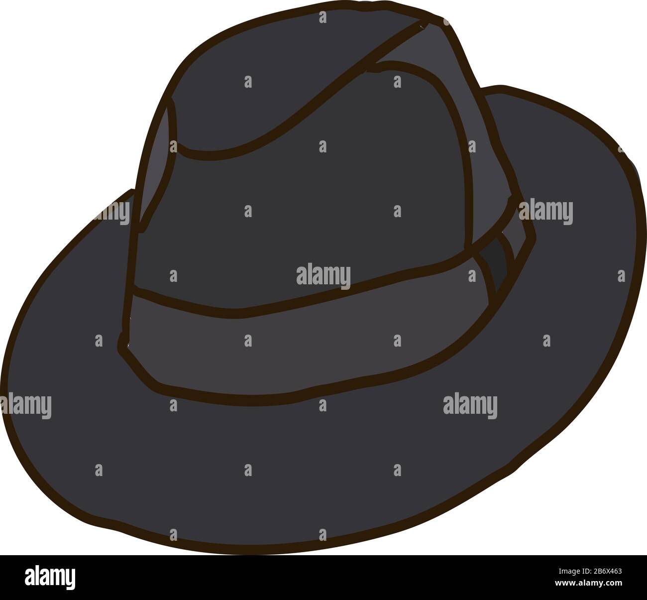Black hat, illustration, vector on white background Stock Vector Image ...