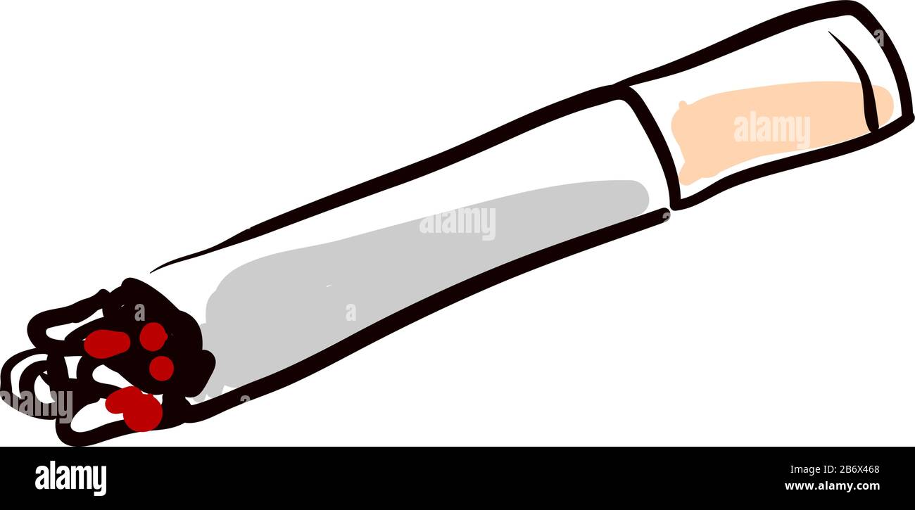 Cigarette cartoon, illustration, vector on white background Stock ...