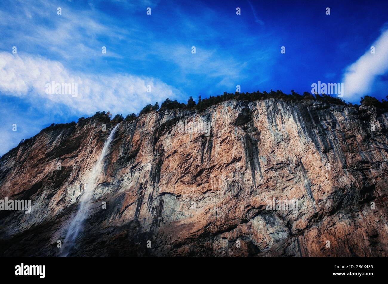 Swiss mountain waterfall Stock Photo - Alamy