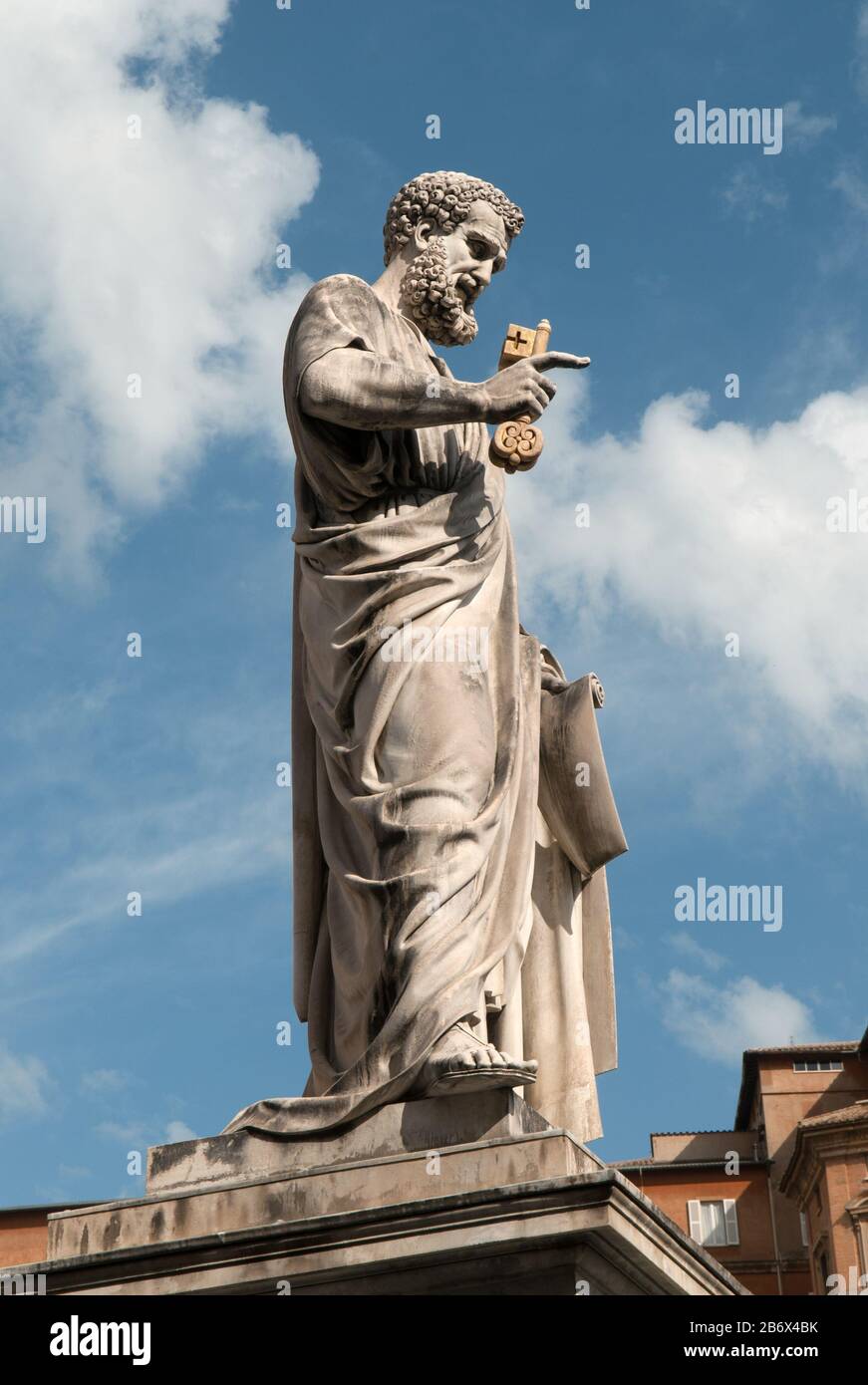 Saint Peter sculpture near St. Peter's Basilica located within Vatican ...