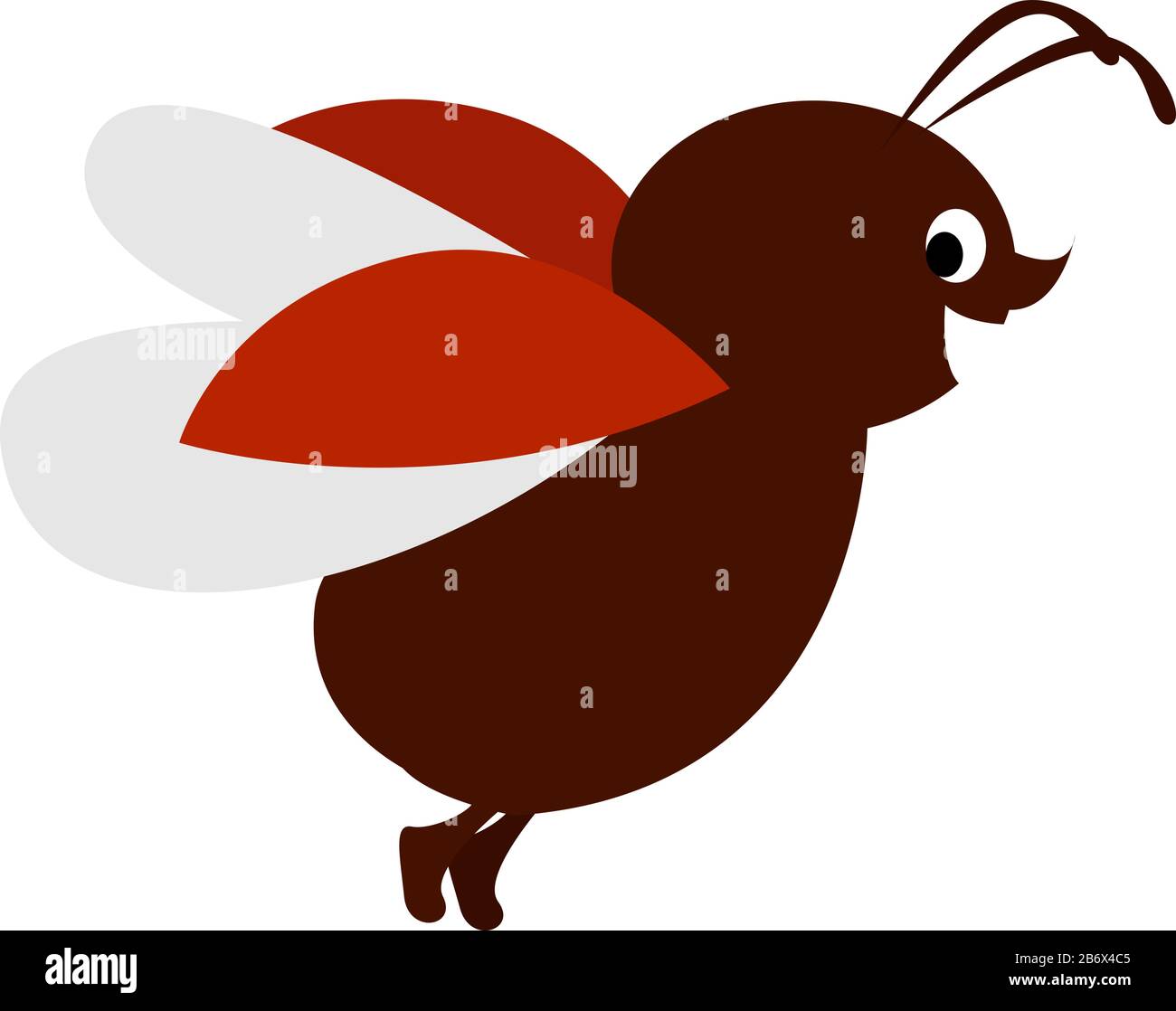 Flying bug, illustration, vector on white background Stock Vector Image ...