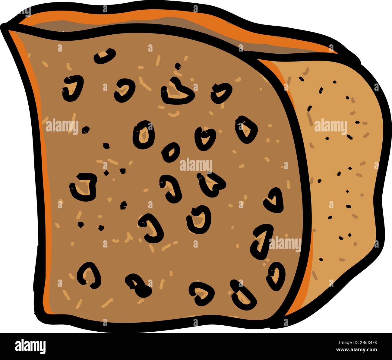 Cornbread bread flat, illustration, vector on white background Stock ...