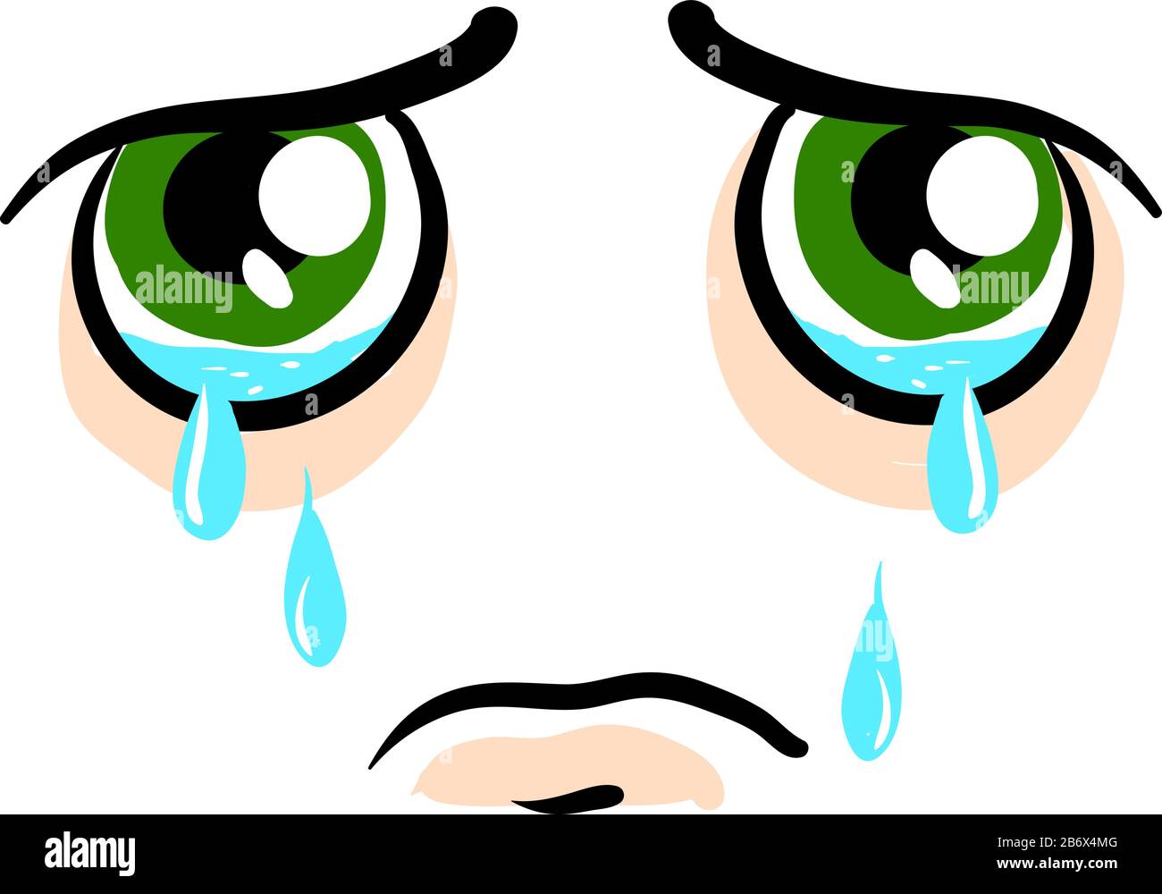 Crying emotion, illustration, vector on white background Stock Vector ...