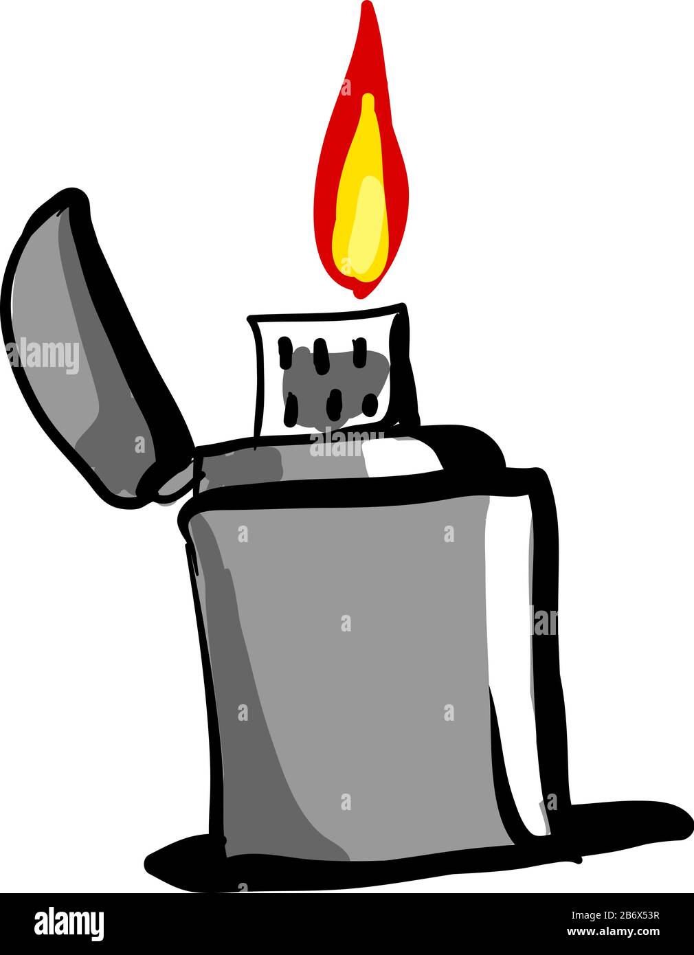 Gray zippo, illustration, vector on white background Stock Vector Image ...