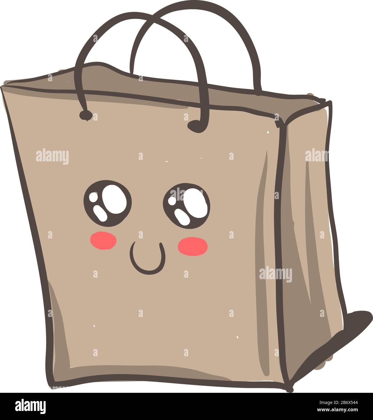 Paper bag, illustration, vector on white background Stock Vector Image ...