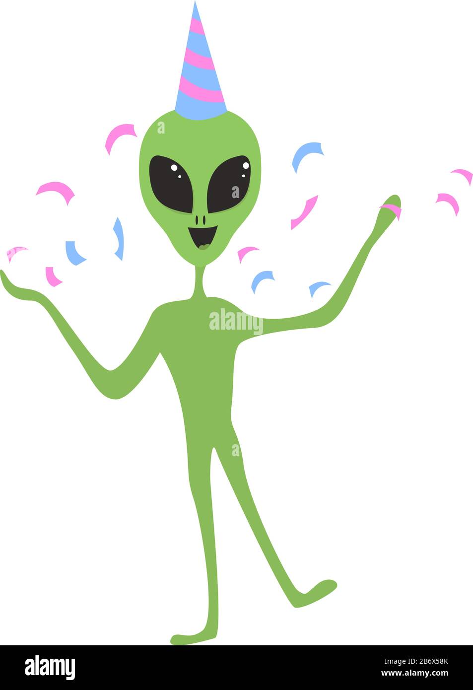 Party alien, illustration, vector on white background Stock Vector ...