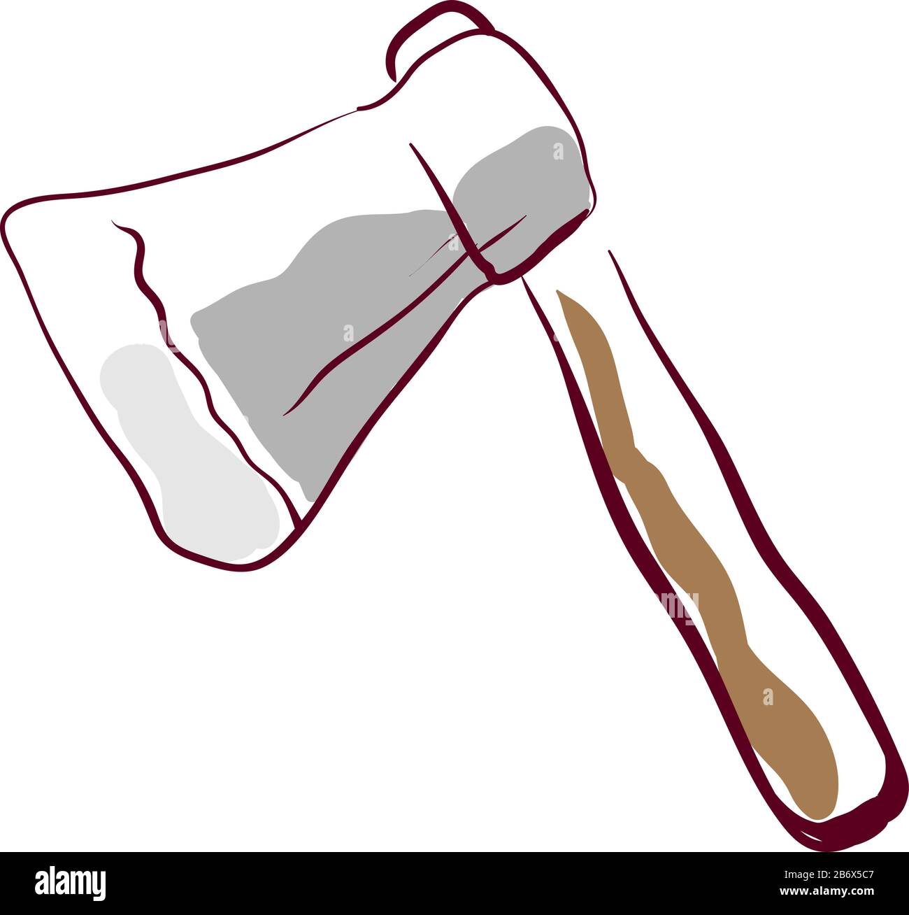 Ax drawing, illustration, vector on white background Stock Vector Image ...