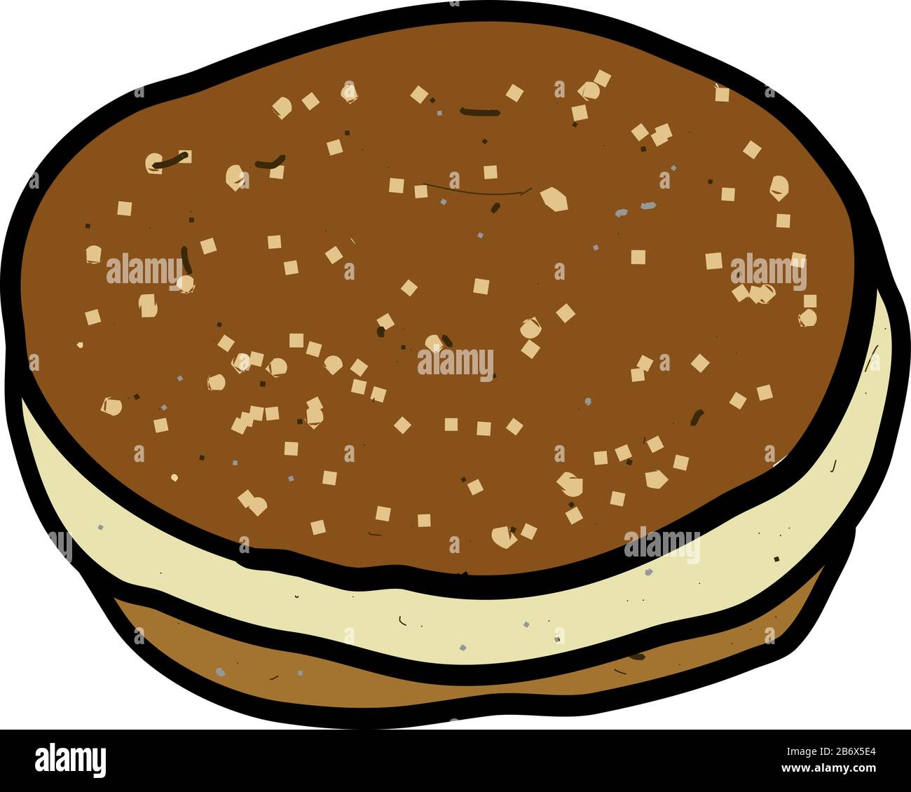 Cookie with cream, illustration, vector on white background Stock ...